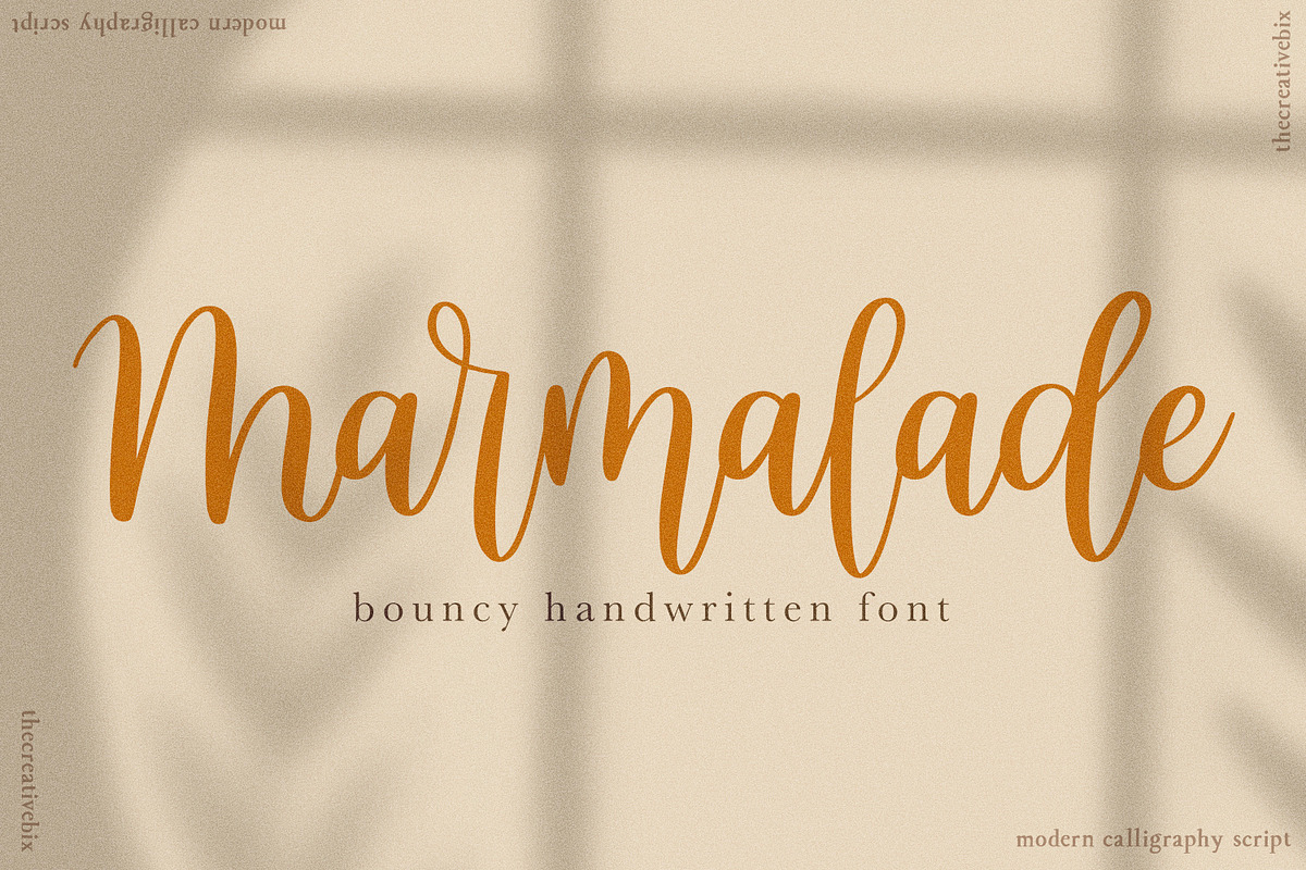 Marmalade Modern Script Font, a Script Font by The Creative Bix | marmalade font, marmalede font ...