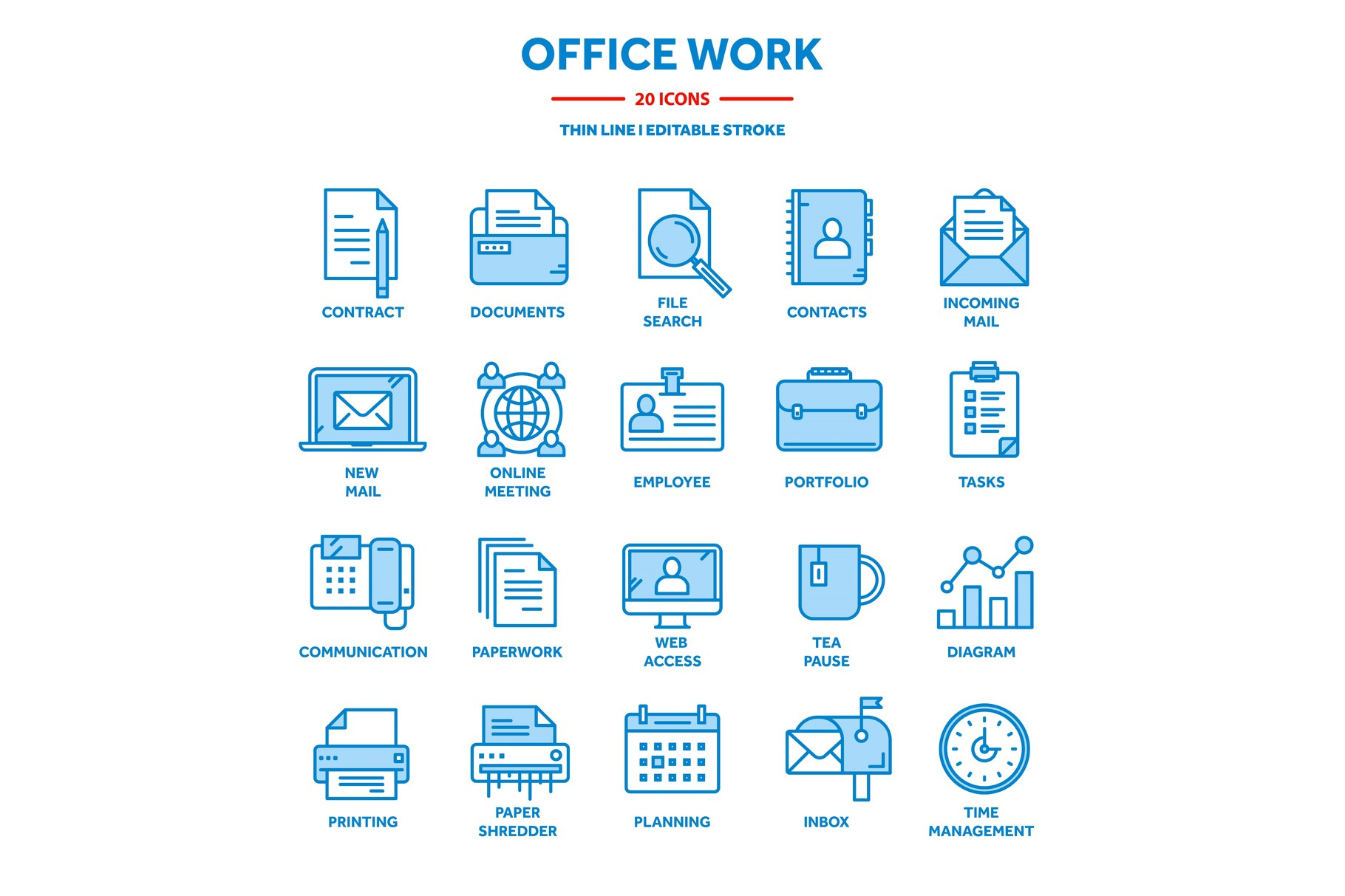 Business and office work. Documents, a Person Illustration by 32pixels