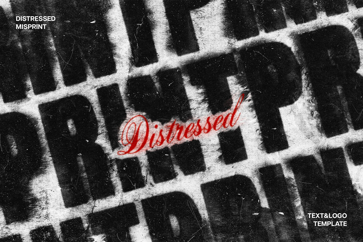 Distressed Misprint Text Effect, a Layer Style Add-On by Design Squad