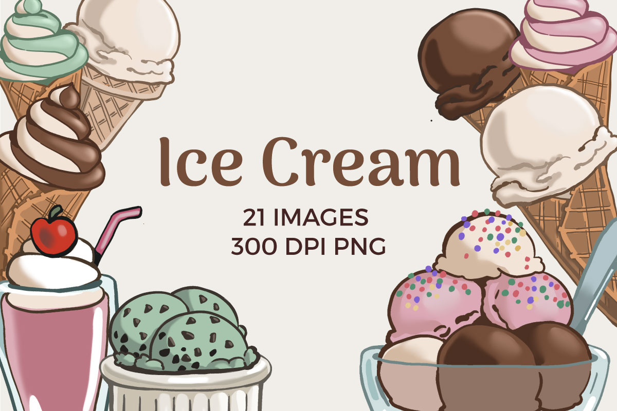 Ice Cream Clipart, an Illustration by TheClipAtelier