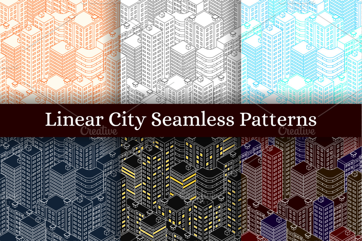 Seamless Patterns. Isometric City., a Pattern Graphic by Svetlana Avv