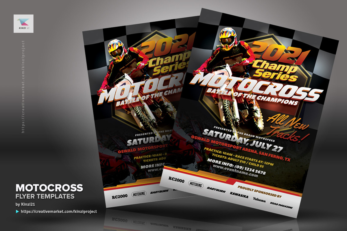 Motocross Flyer Templates, a Flyer Template by kinzi21