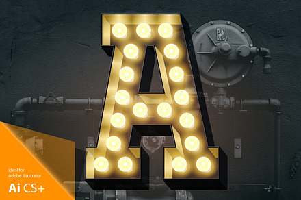 Light up lamp alphabet, an Object Graphic by popskraft