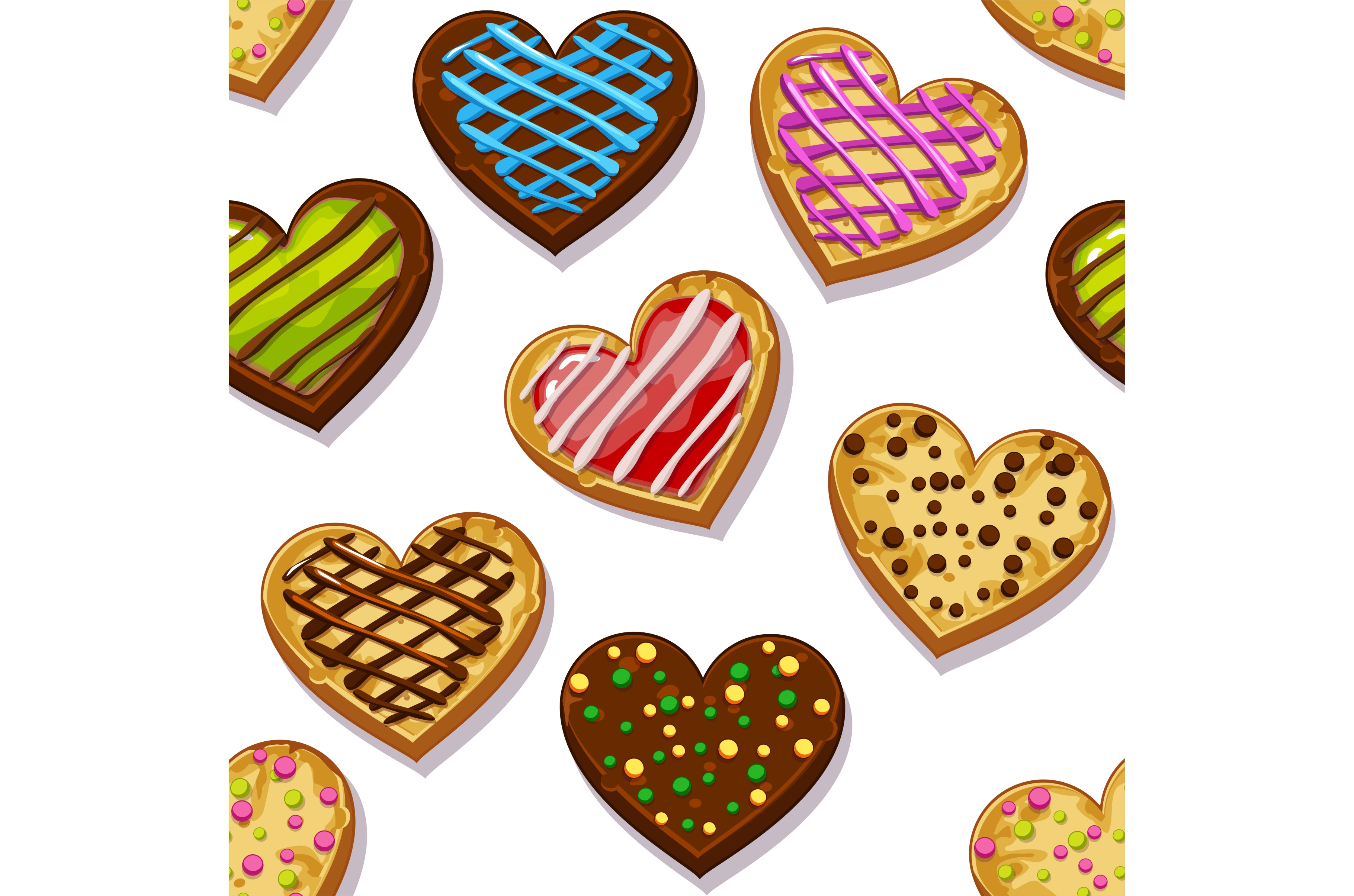 Seamless pattern sweet cookies heart, a Pattern Graphic by BabySofja