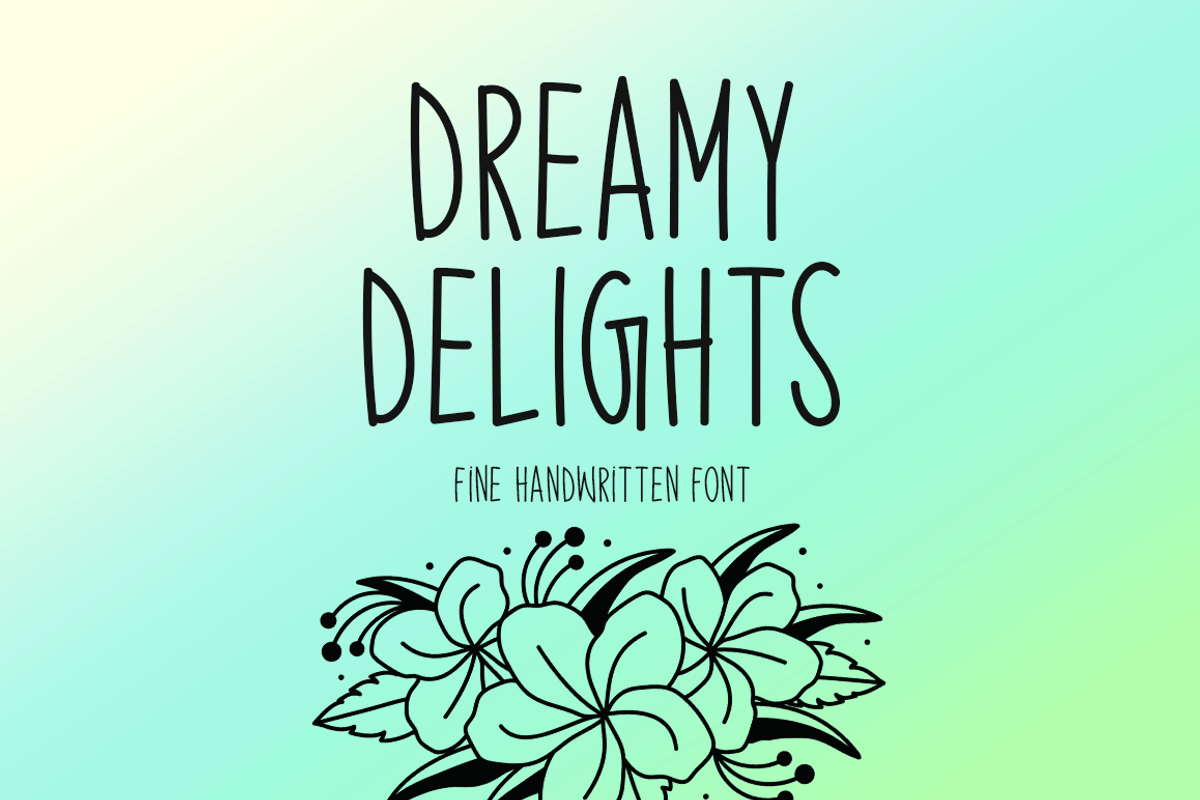 Dreamy Delights Typeface, a Handwritten Font by Seemly Fonts