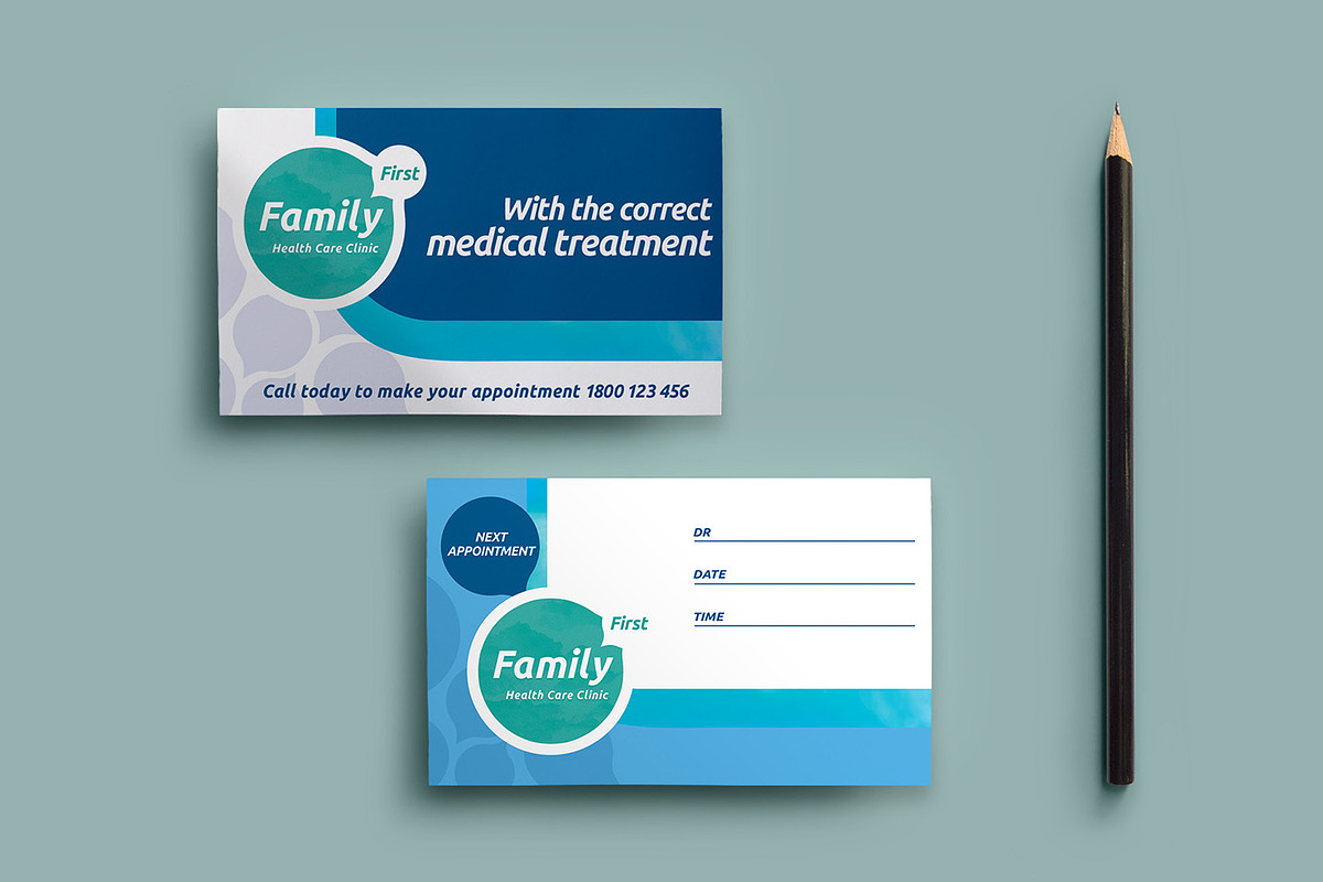 Healthcare Clinic Appointment Card, a Business Card Template by BrandPacks