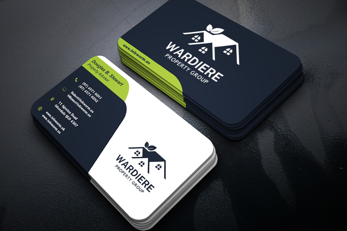 Modern Double Card PSD File