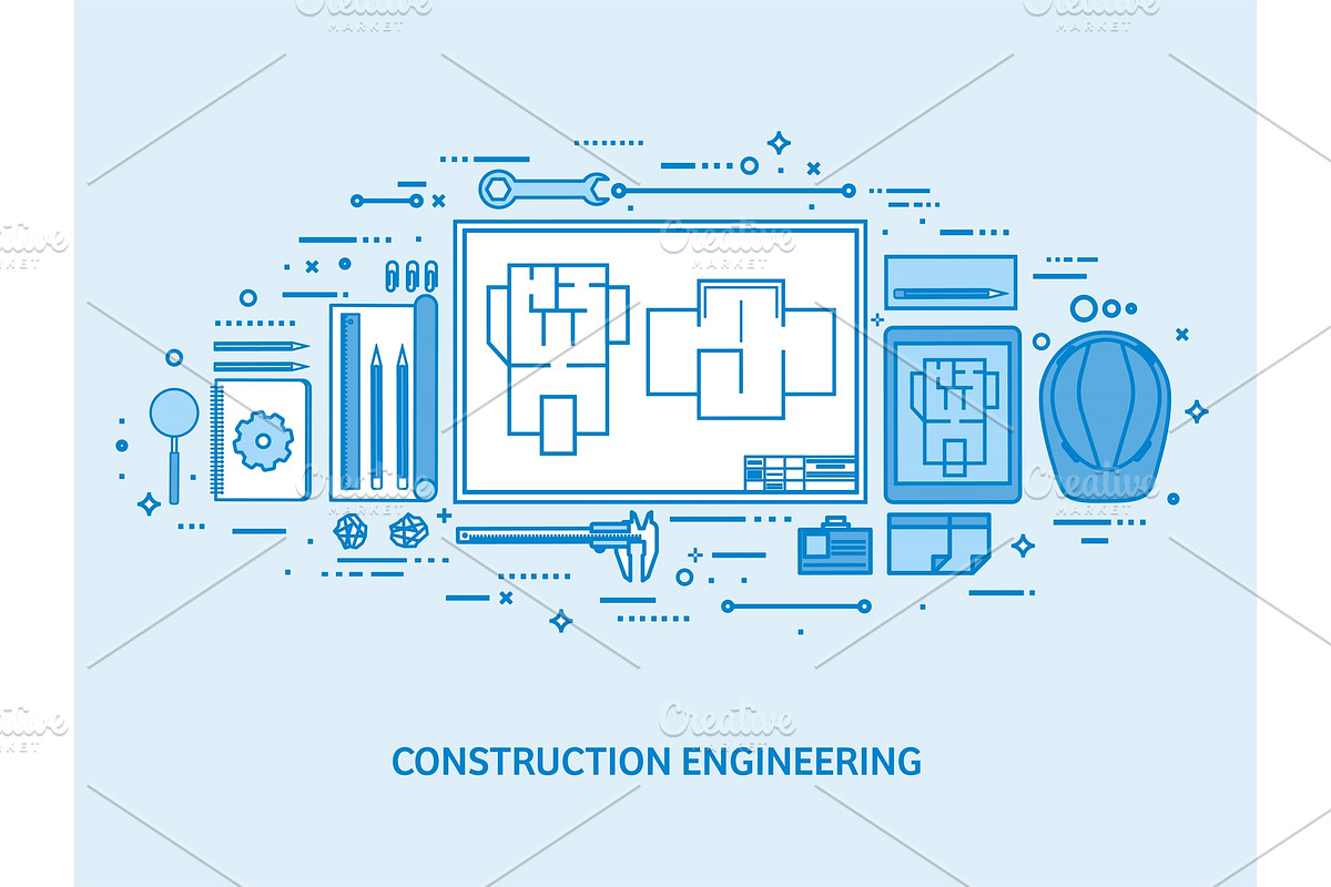 Engineering and architecture, a Technology Illustration by 32pixels ...