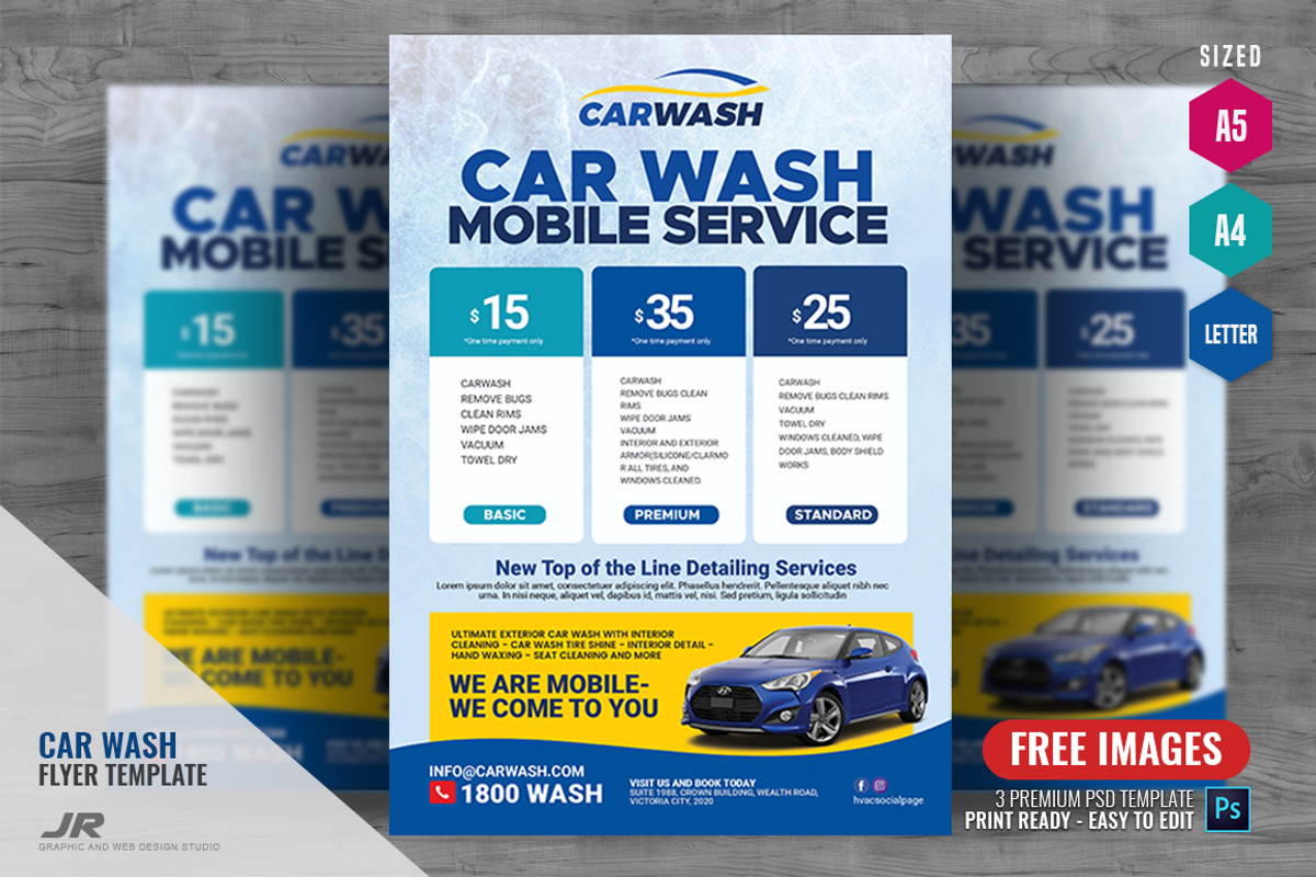 Mobile Car Wash Detailing Service, a Flyer Template by PSDPixel