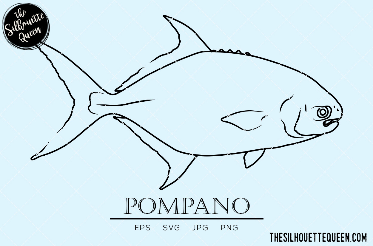 Pompano vector cut files, an Animal Illustration by The Silhouette Queen