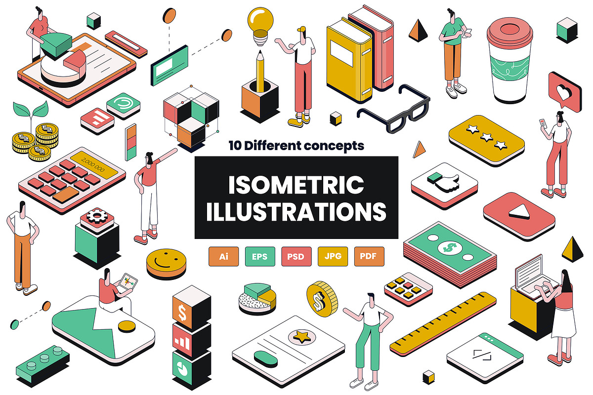 Collection of Isometric Illustration, an Education Illustration by ...