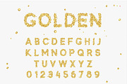 Gold Font set with letters from golden sequins, an Object Graphic by ...