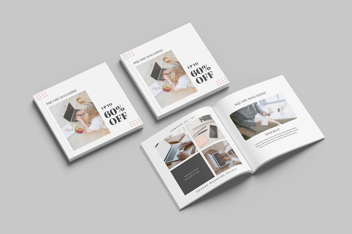 Square Magazine Mockup