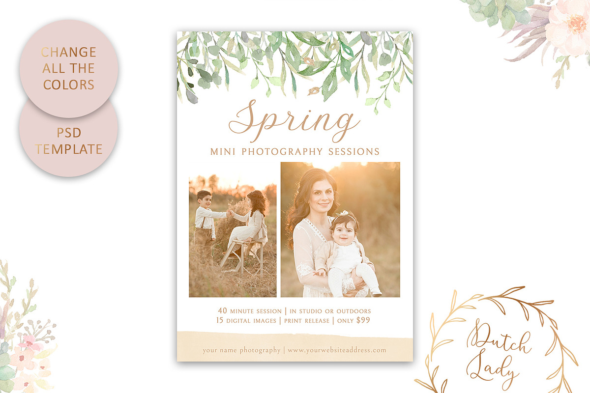 PSD Photo Session Card Template #36, a Card Template by The Dutch Lady ...