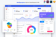 Multipurpose Admin Dashboard UI Kit, an App Template by 3djagan