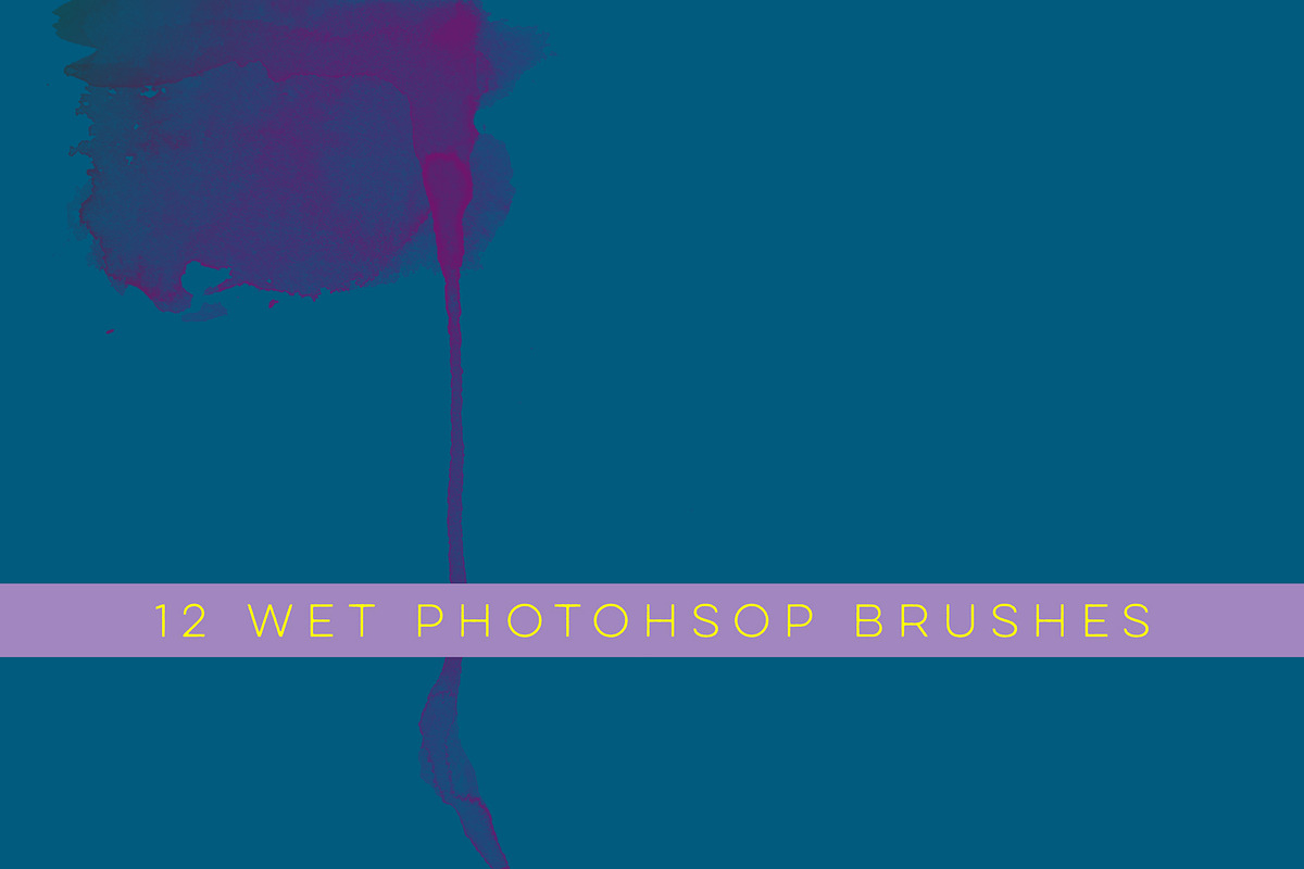 12 Wet Photoshop Brushes, a Brush Add-On by CC CREATIVE CO