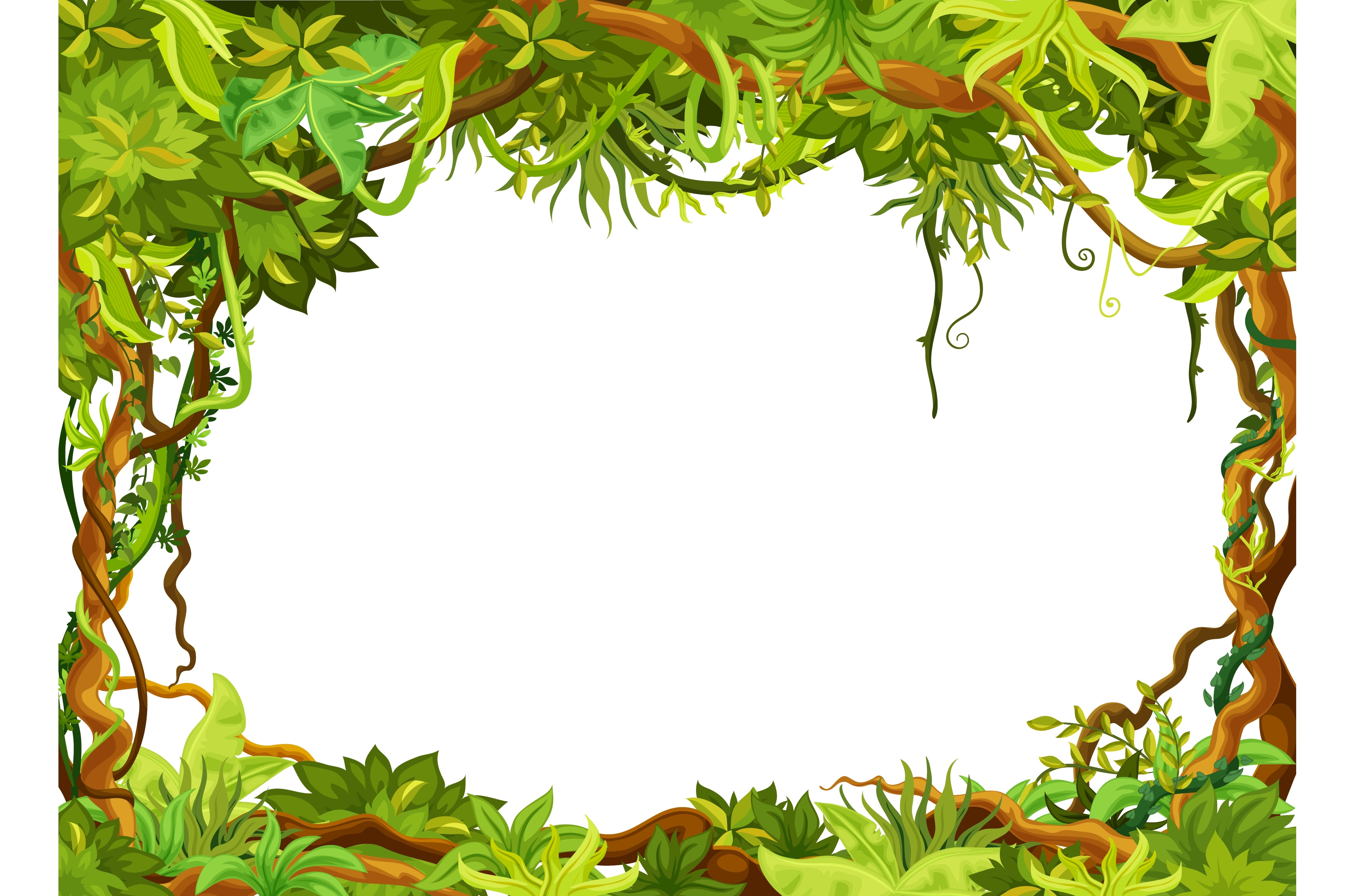 Cartoon tropical jungle frame, a Decorative Illustration by Vector ...