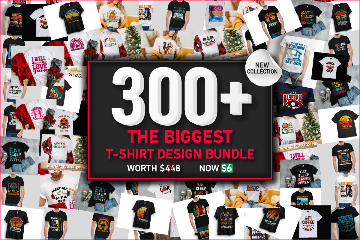 The Biggest T-shirt Design Bundle, an Illustration by Genius Graph