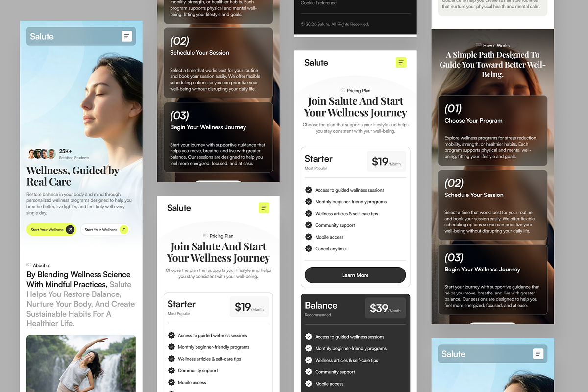 Salute - Health and Fitness Website, a Landing Page Template by SLAB ...
