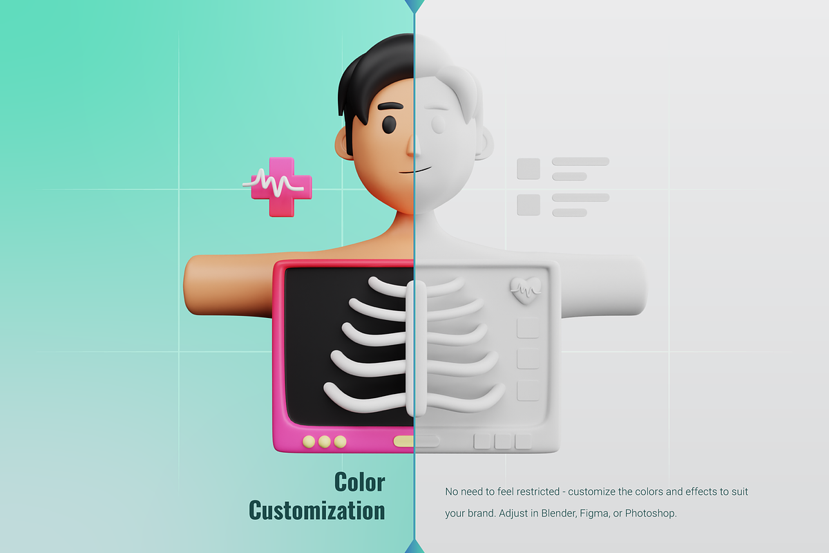 3D Medical Icons, an Object 3D Model by Flat Icons