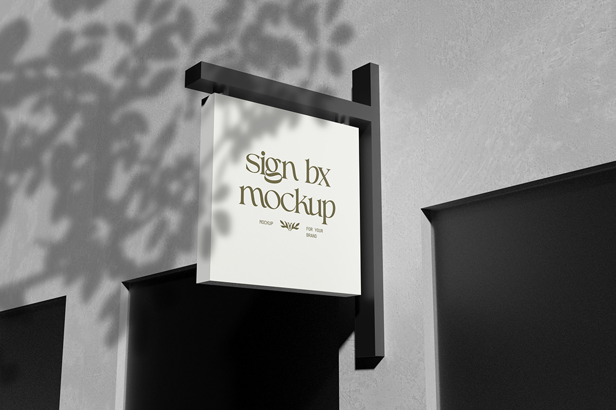 Industrial Store Sign Box Mockup