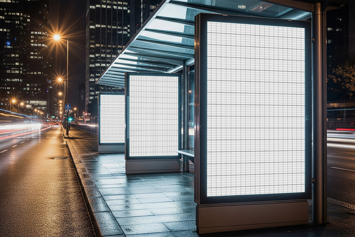 Bus Stop Billboard Mockup