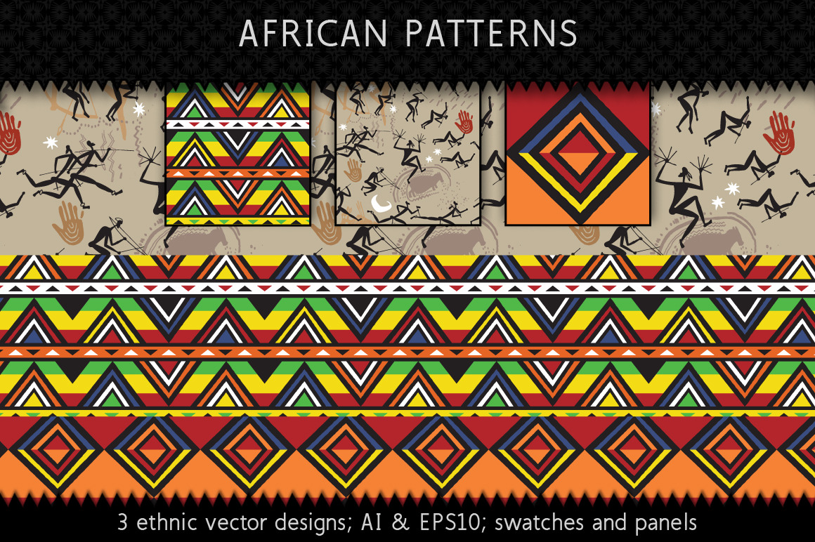 Ethnic Africa Textile Patterns, a Pattern Graphic by JoZOO