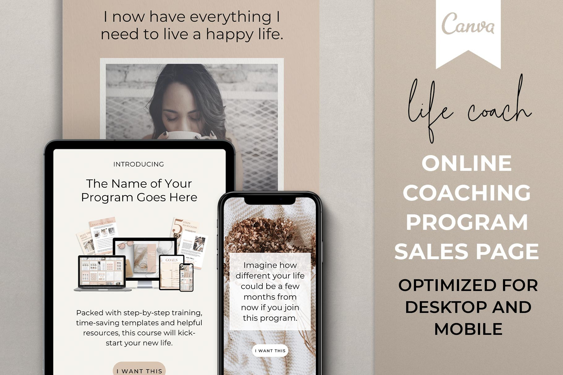 Coach Sales Page Canva Template