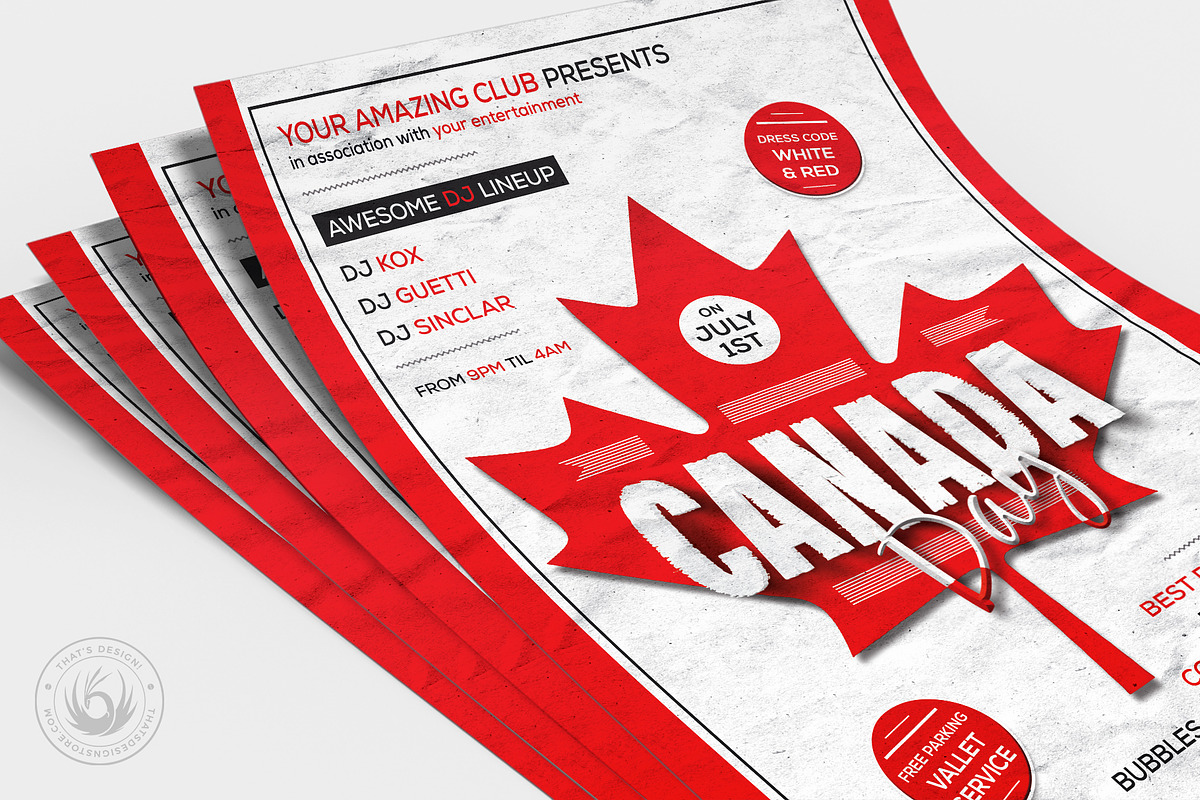 Canada Day Flyer PSD Template Design