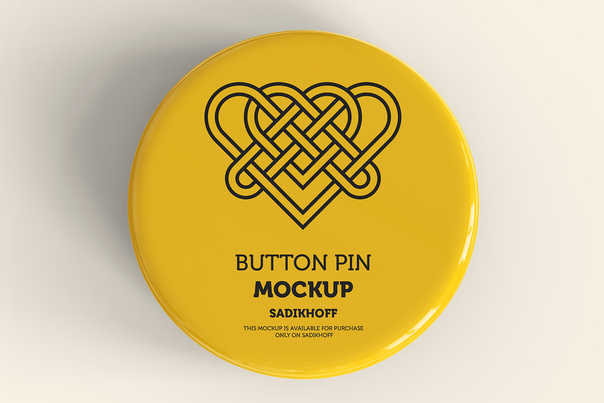 Glossy Button Pin Mockup, an Advertising Mockup by Green Art - 2