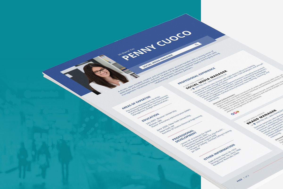 Resume Template Facebook, a Resume Template by arte grafica