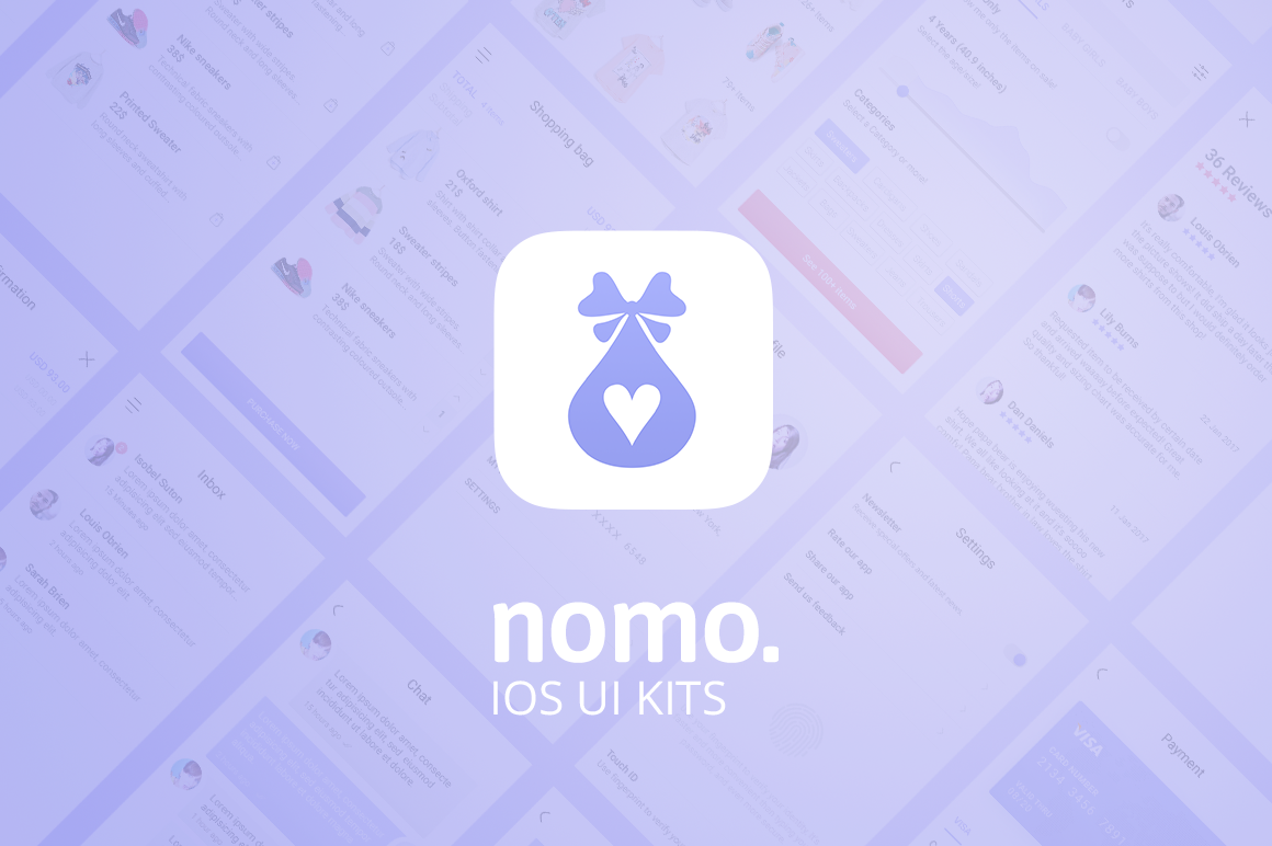 Nomo. UI Kit + wireframe + animation, a Wireframe Template by Khalidstore