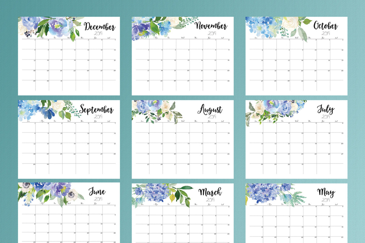 Large Calendar 2019 Printable PDF, a Stationery Template by ...