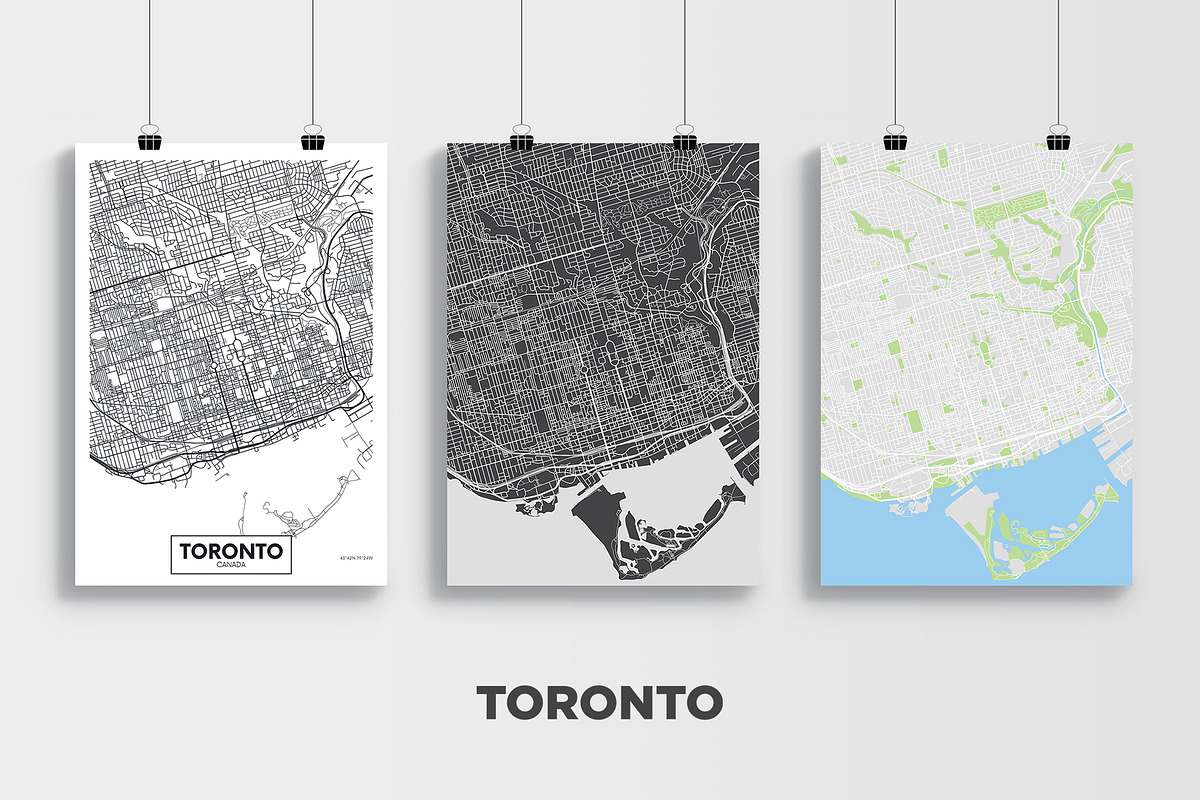 5 maps of Canadian cities, a Transportation Illustration by MaximGertsen