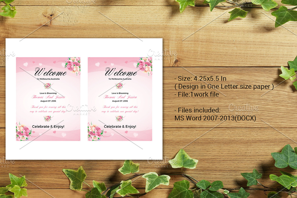 Wedding Welcome Basket Tag, a Stationery Template by retrographix