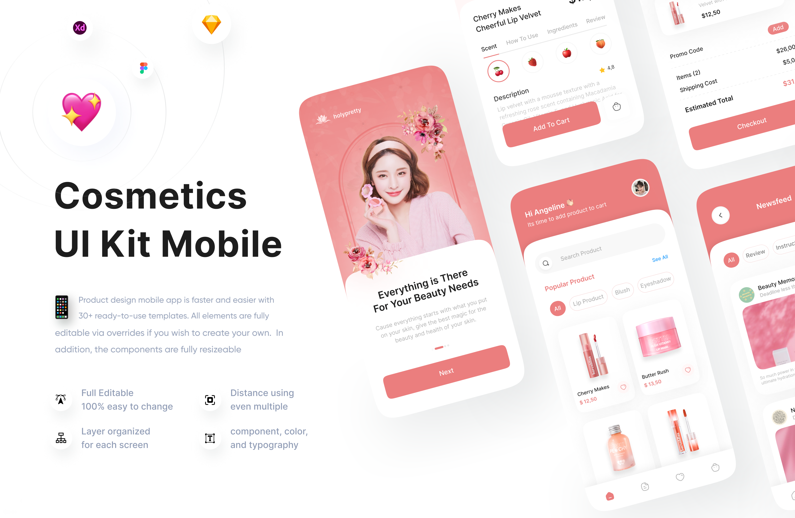 Holypretty - Cosmetics App UI Kit, an UI Kit Template by Korsa Agency