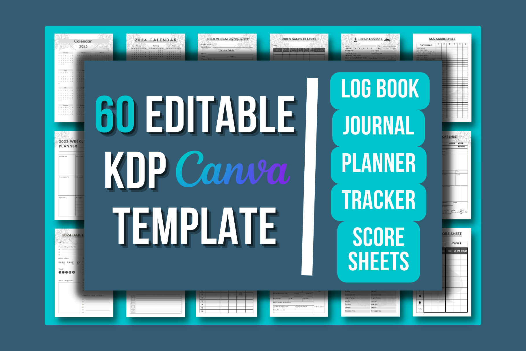 60 Editable KDP Canva Template, a Templates & Theme by KDPISH