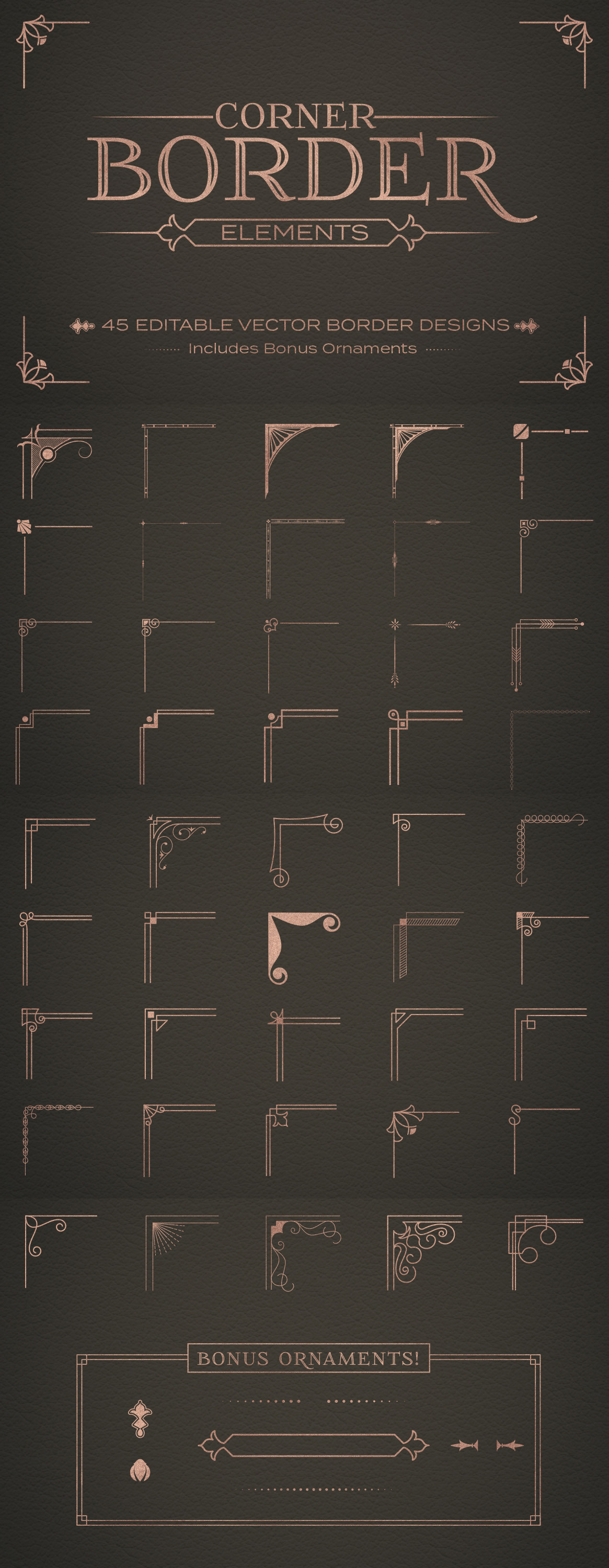 Corner Border Elements Set Vol. 1 | Graphic Objects ~ Creative Market