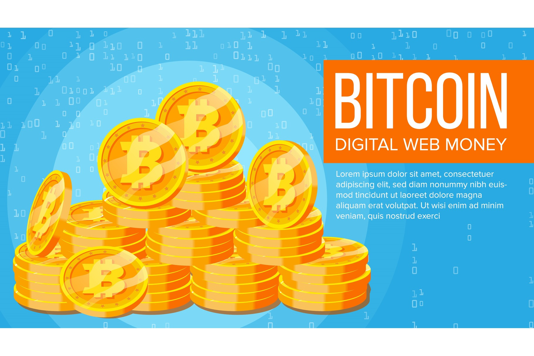 Bitcoin Banner Vector. Electronic, a Finance Illustration by pikepicture