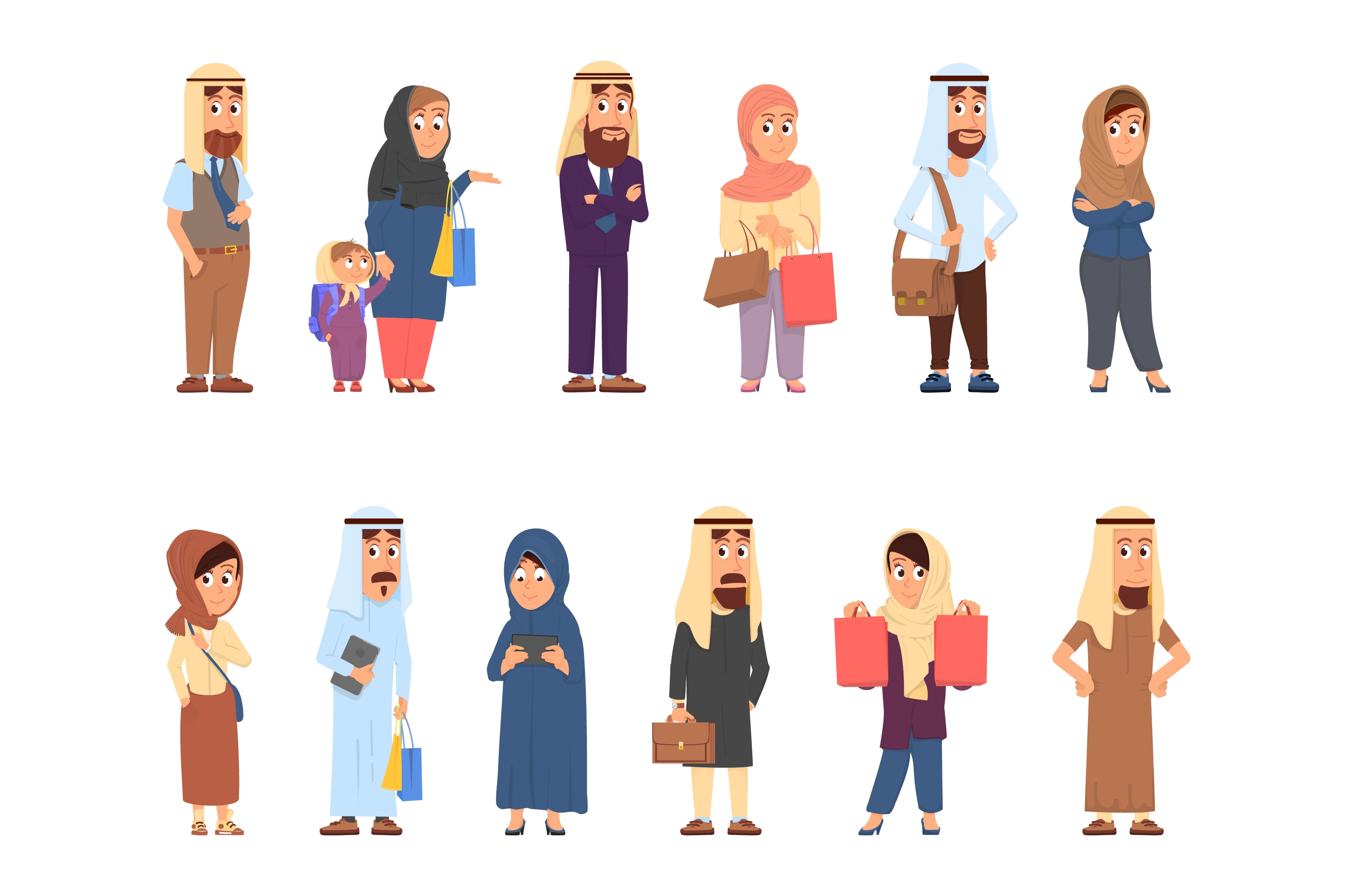 Muslim characters. Arab, a Background Graphic by LadadikArt
