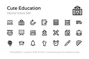 175+ Cute Education Vector Icons | Outline Icons ~ Creative Market