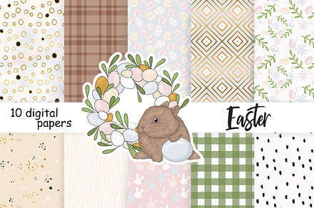 Easter Bunnies Paper Pack | Graphic Patterns ~ Creative Market