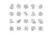Line Money Movement Icons, an Outline Icon by Davooda