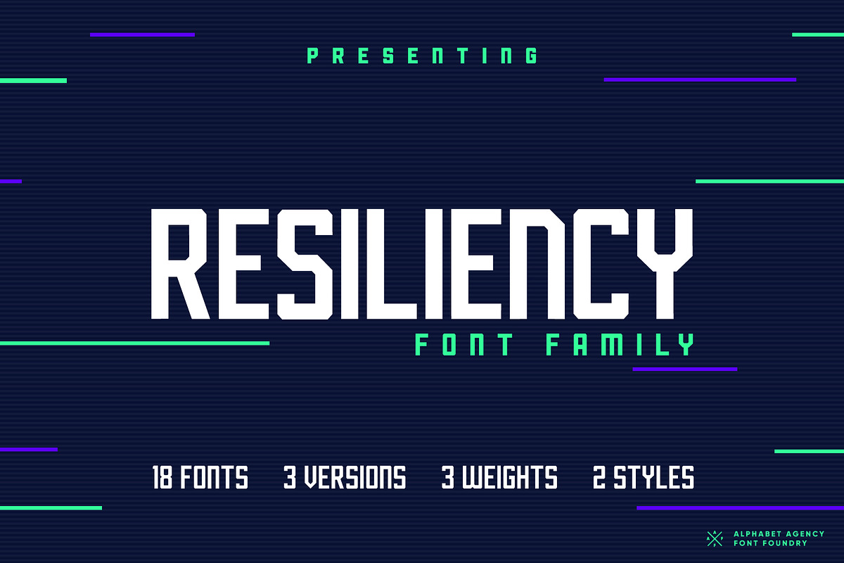 RESILIENCY FONT FAMILY, a Sans Serif Font by Alphabet Agency