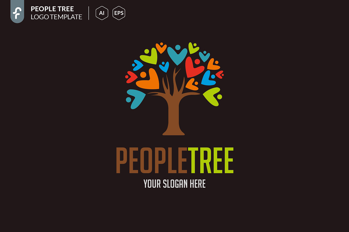 People Tree Logo, a Branding & Logo Template by ft.studio