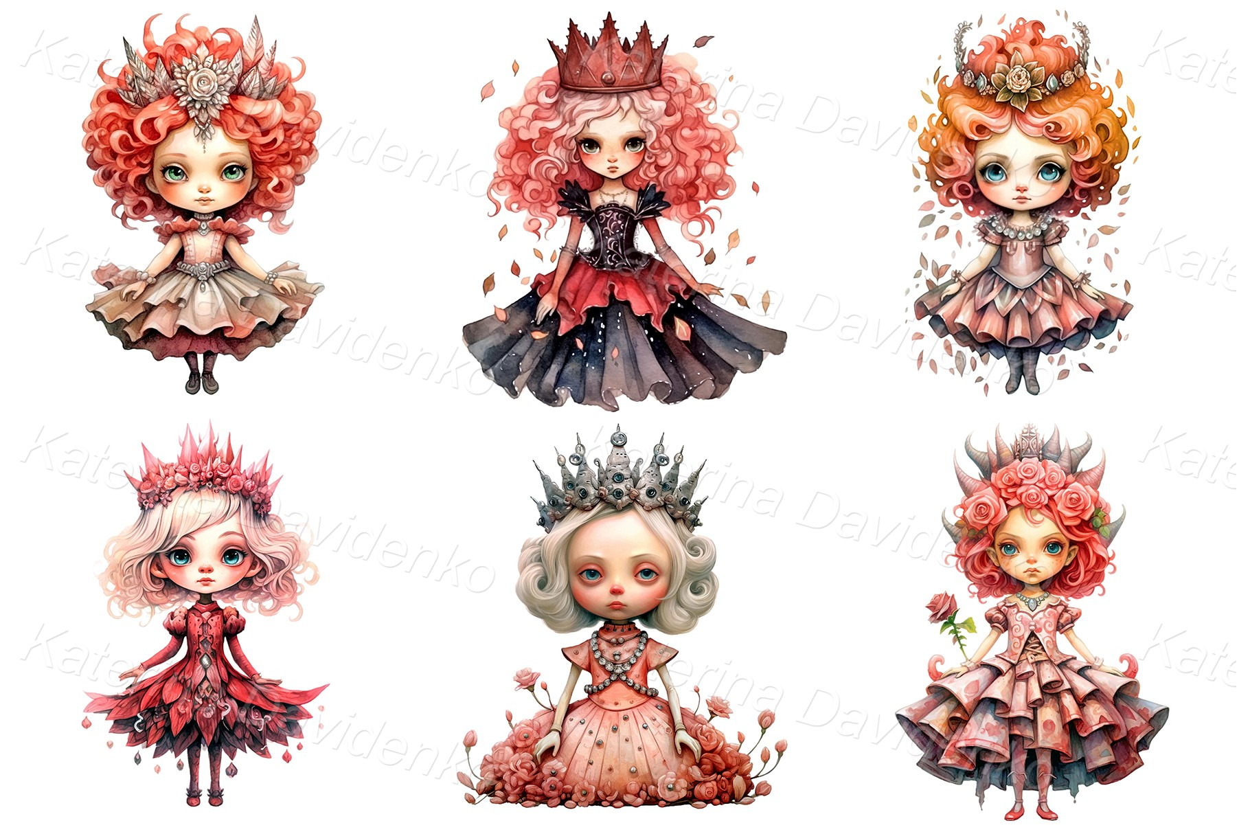 Cartoon little princess PNG set, a Person Illustration by Bubert Art