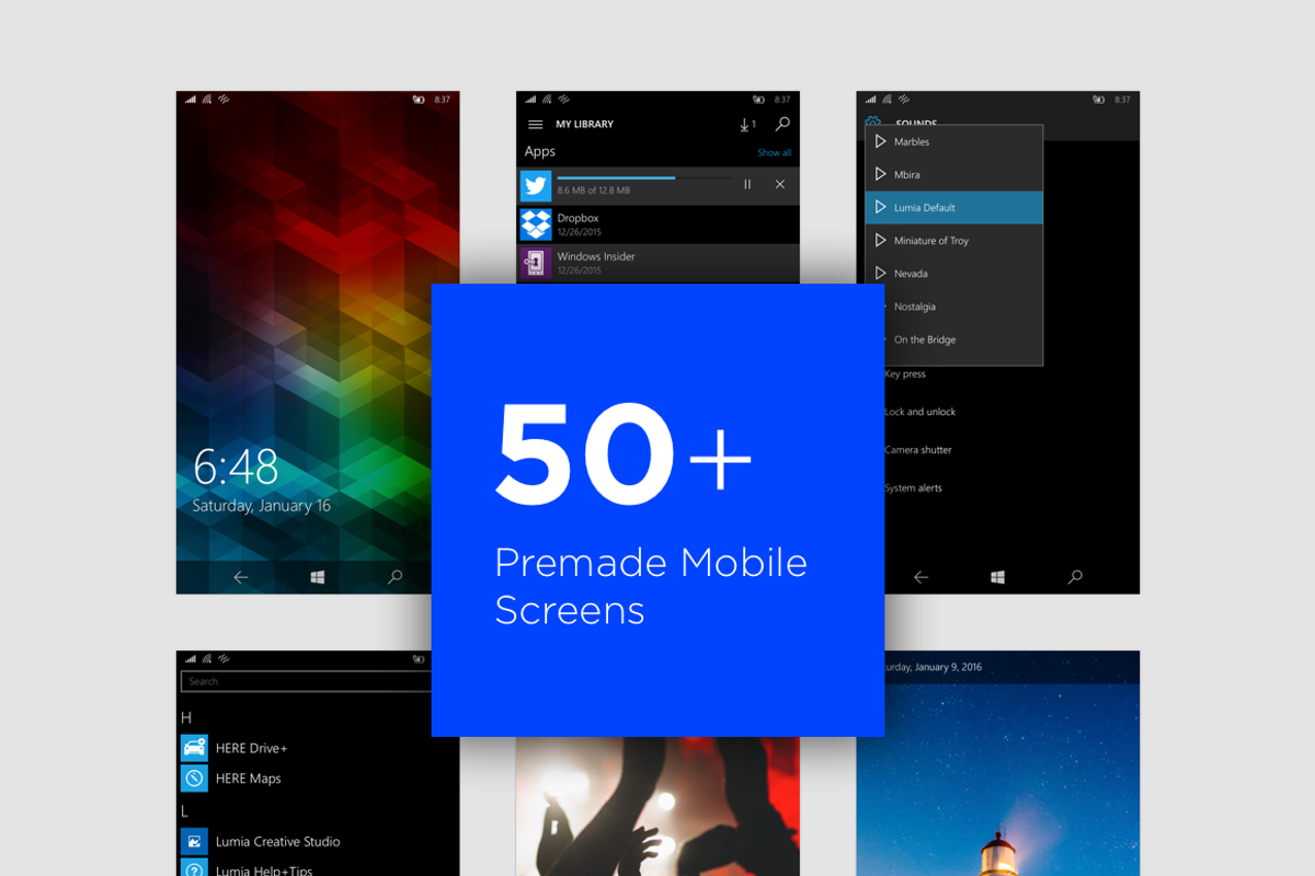 Windows Mobile UI KIT for Sketch, a Device Mockup by Little Jimi Shop