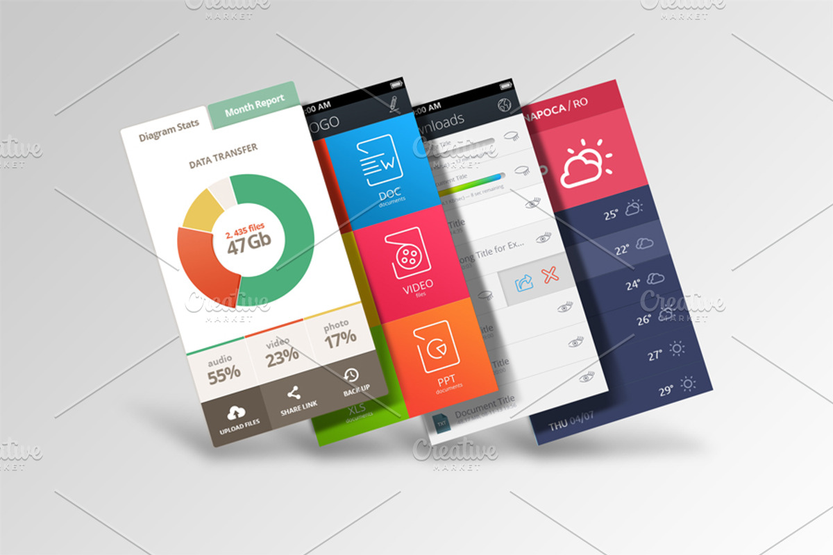 Mobile App Mock Ups, an iPhone Mockup by RgraphicsDesign