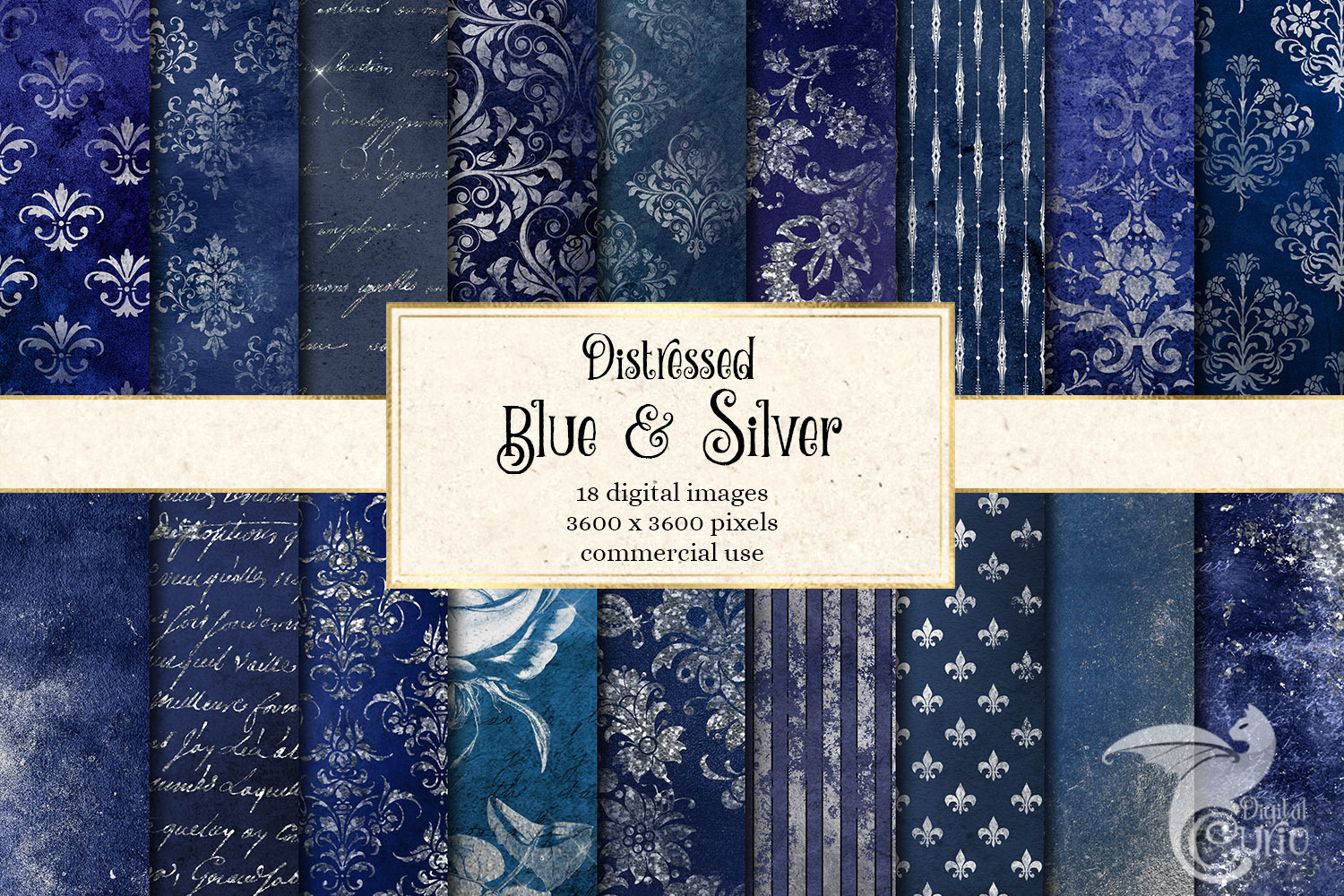 Distressed Blue & Silver Textures | Textures ~ Creative Market
