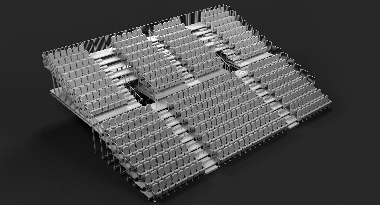 Theatre raked seating, a Furniture 3D Model by Giimann